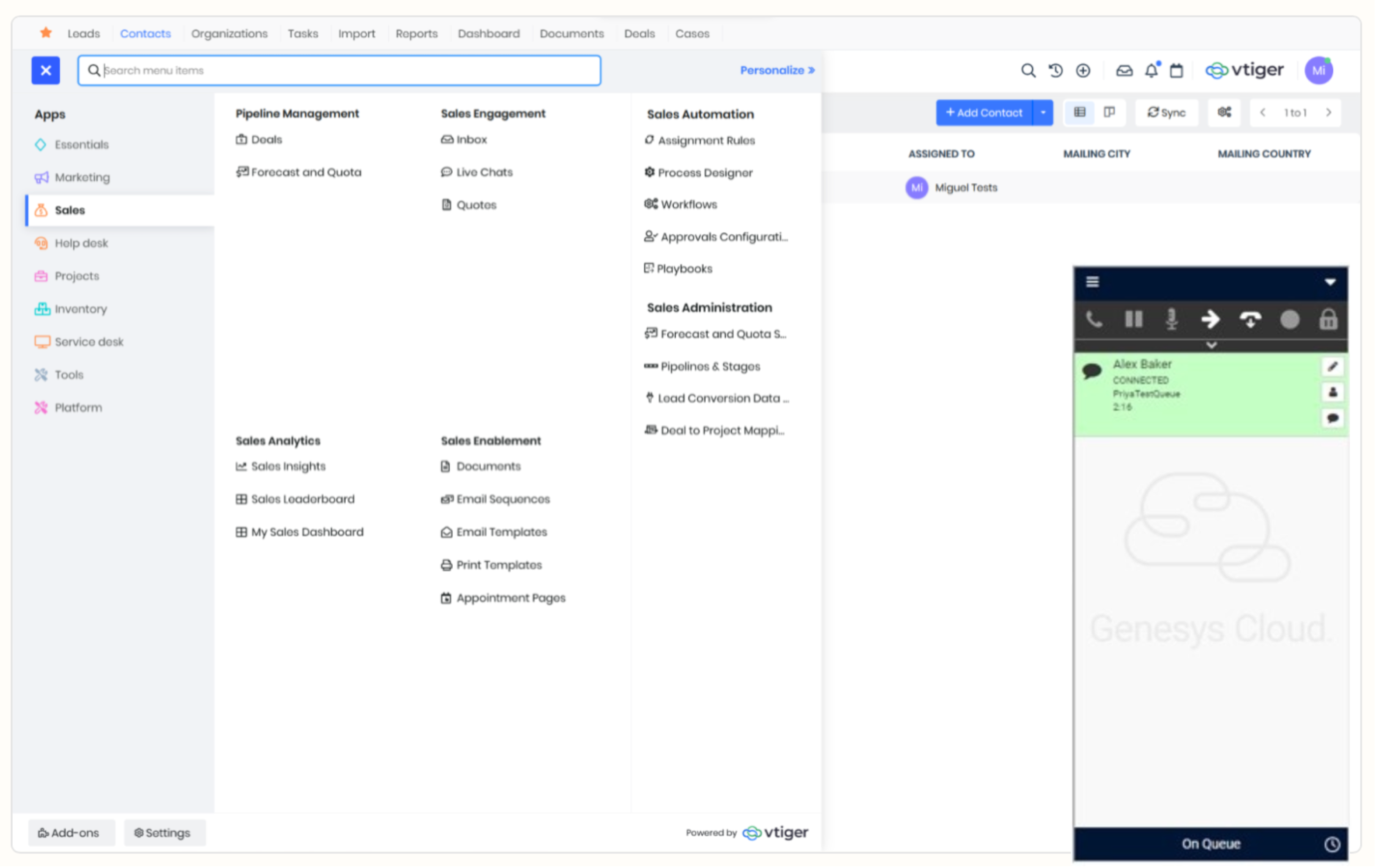 Web-based CRM application should support REST APIs and embeddable JavaScript
